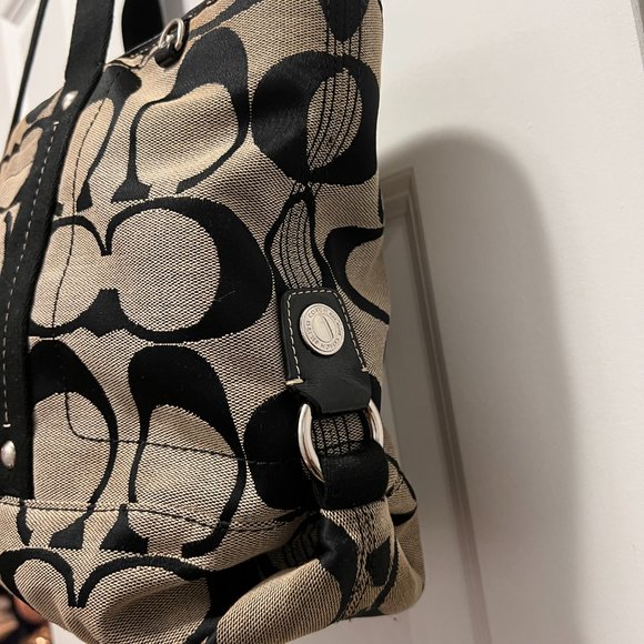 Coach | Bags | Coach Kyra Daisy Signature Black Tote | Poshmark